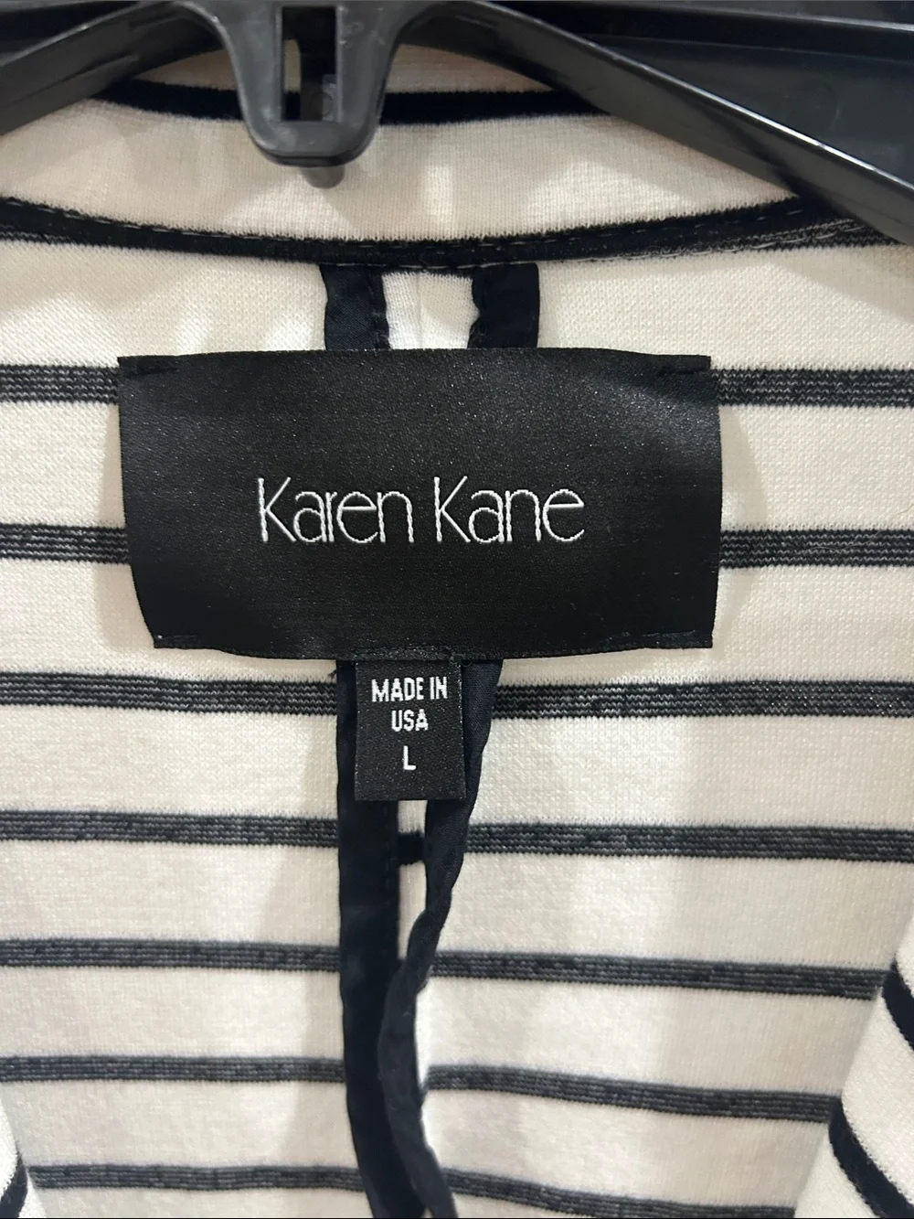 Karen Kane | Jackets & Coats | Karen Kane Black And White Striped Notch ...